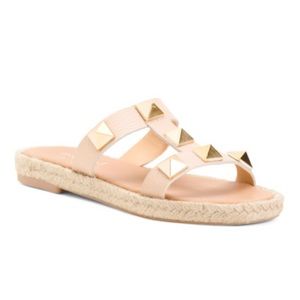 Maypol | Shoes | Maypol Made In Spain Leather Studded Jute Trim Sandals ...